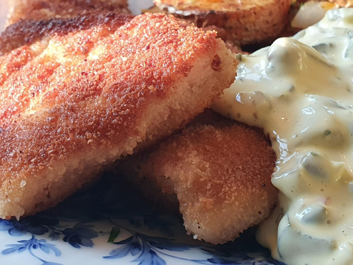 Gebackenes rotbarschfilet